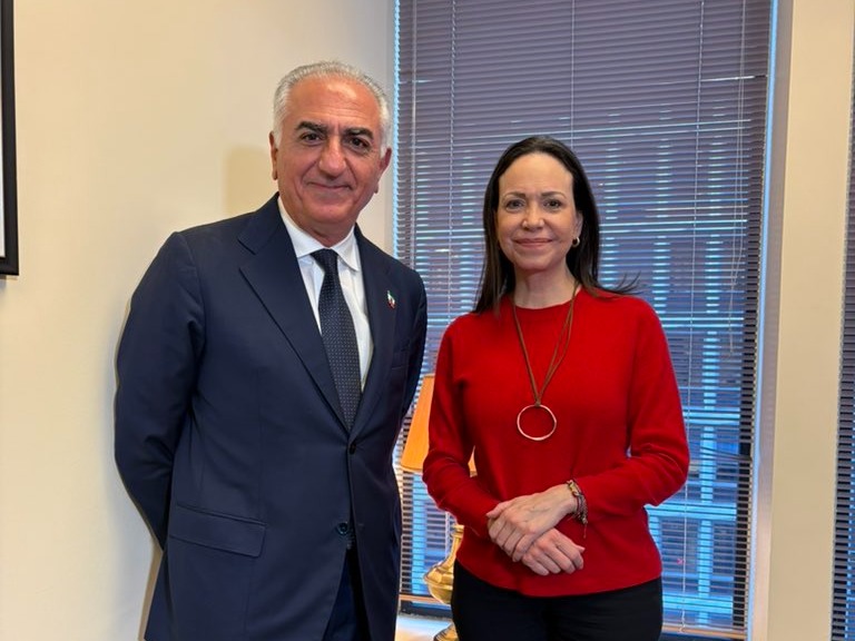 María Corina se reunió con el príncipe heredero de Irán, Reza Pahlavi ...